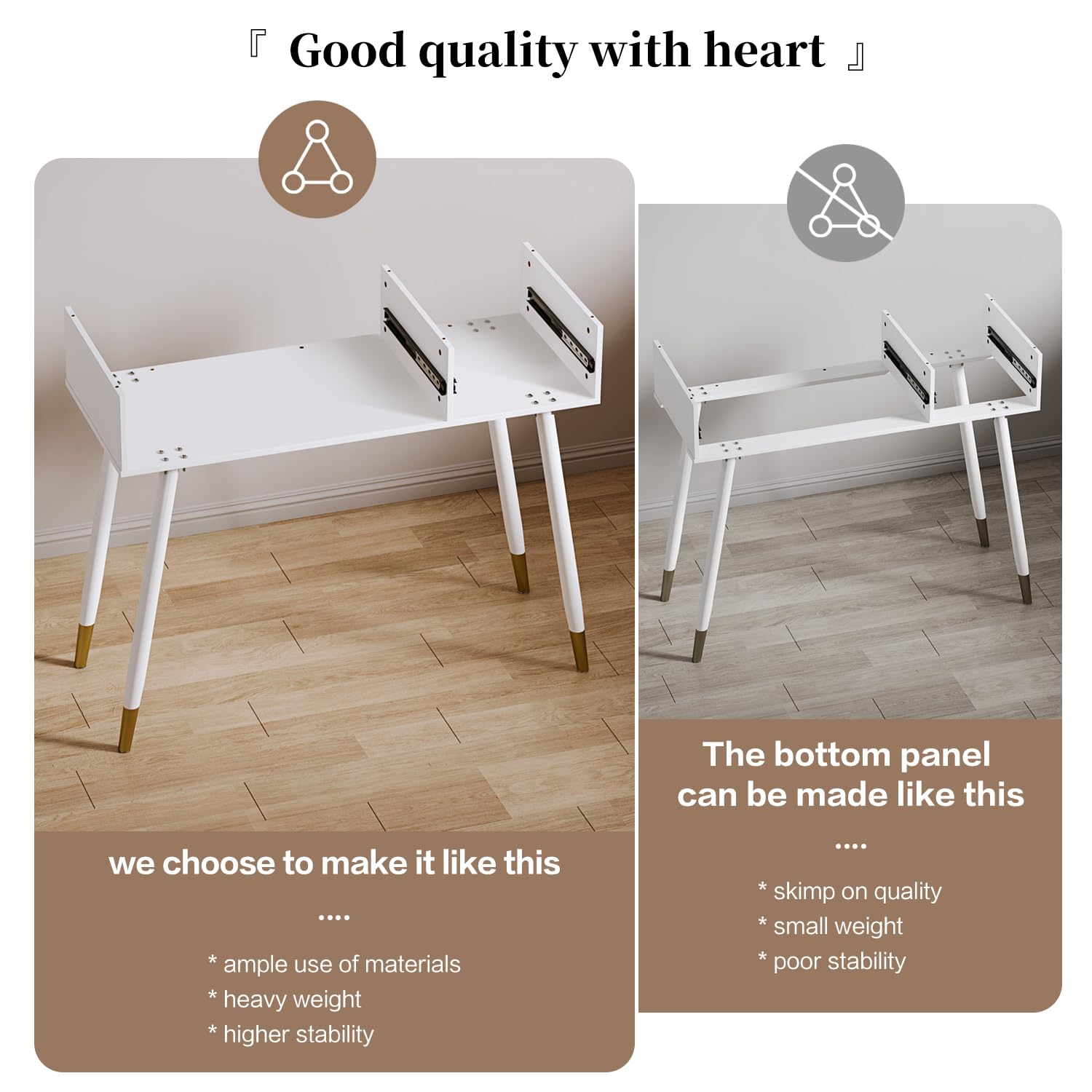 sbdmirau Modern Vanity Desk with Lighted Mirror, Desk Makeup Dressing Table with Power Strip, 12 LED Lights, 1 Large Drawers, Writing Desk with 3-Sectio Storage Shelves for Bedroom, White