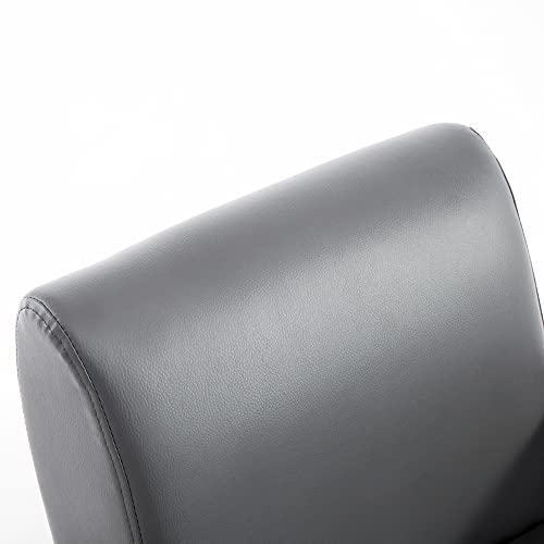Qaba Kids Sofa Rocking Chair with Side Pocket, PU Leather Toddler Armchair for Children Grey