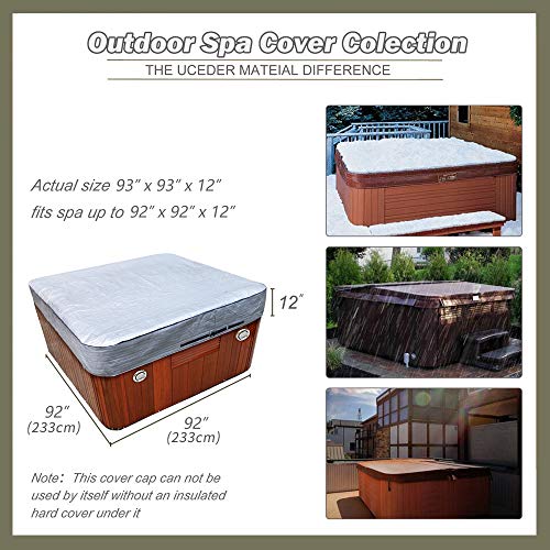 hot tub Cover Cap Prevent Snow rain Swim spa Cover Bag 92" Lx92 Wx12 H