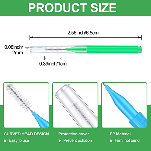 Nuogo 500 Pieces Braces Brush Interdental Cleaner Floss Heads Dental Teeth Cleaning Tools with Soft Bristles Oral Hygiene Flosser Toothpick Cleaners Kit, 4 Colors