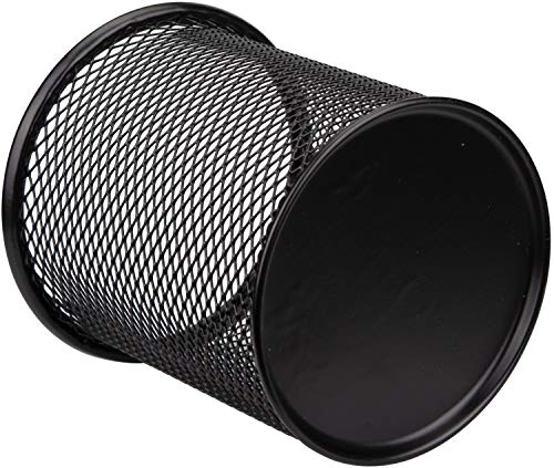 Nicunom 12 Pack Metal Pen Holder Mesh Pencil Holder Desk Organizer Mesh Round Pen Cup Pencil Cup for Desk Office Pen Organizer, Black