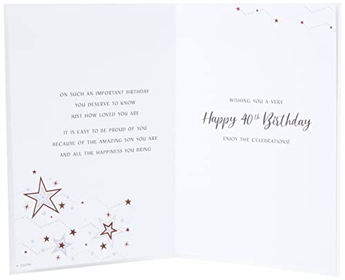 Regal Publishing Modern Milestone Age Birthday Card 40th Son - 9 x 6 inches -