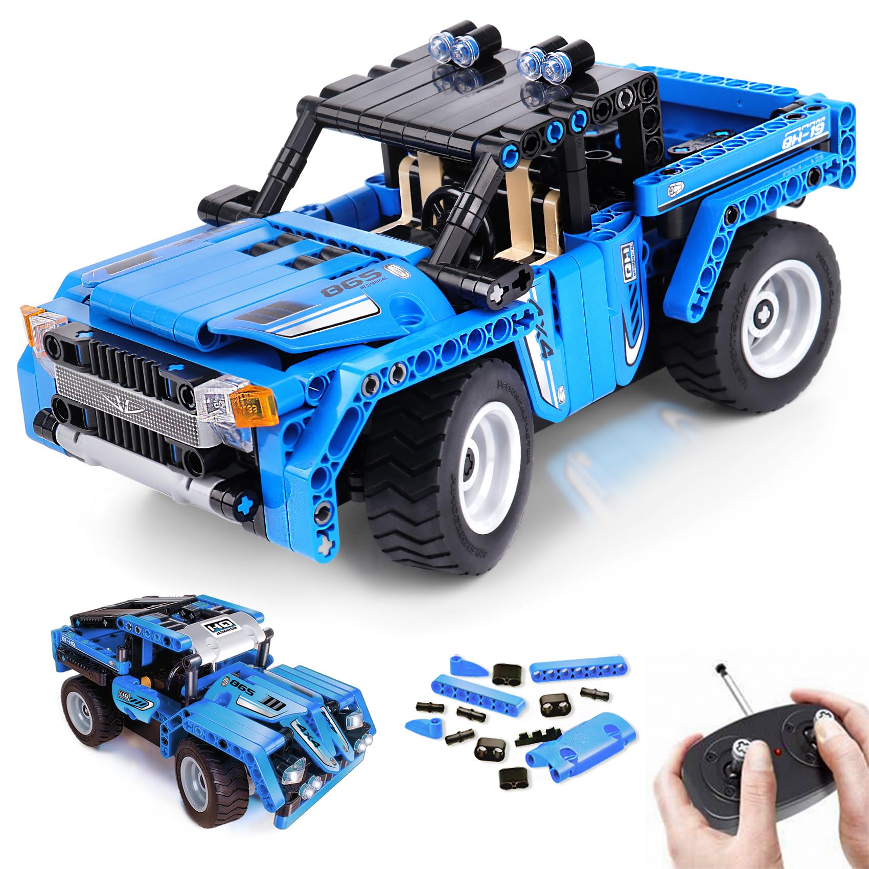 VERTOY Robot Building Kit for Kids 6-12, STEM Remote Control Policeman and Police Car Toys for Boys, Best Birthday Gift for 6 7 8 9 10 11 12-14 Years Old, 556PCS