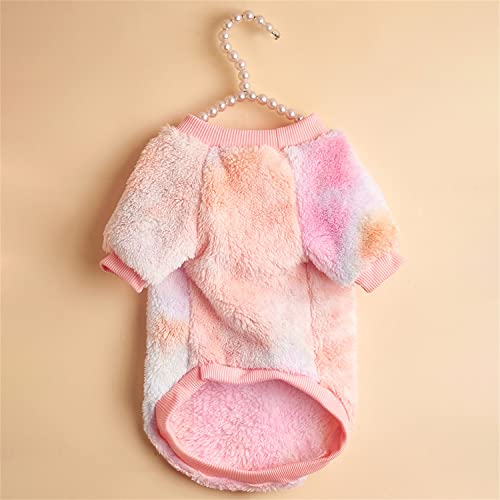 Moorfowl 2 Pack Gradient Dog Plush Sweater for Small Dogs Warm Soft Cat Fleece Pullover Sweater Winter Thickening Coat Sweatshirt Puppy Clothes for Cold Weather (Medium(Back 11.8",Chest 15.7"))