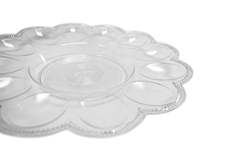Deviled Egg Crystal Clear 9.5" Diameter Presence Serving Trays! Perfect for Any Party or Social Gathering! (3)