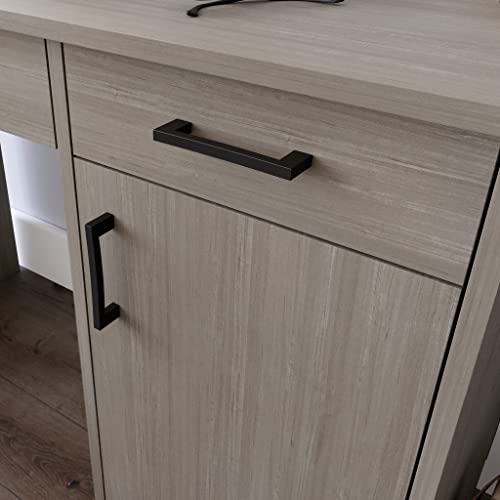 Sauder Beginnings Desk, L: 46.81" x W: 18.50" x H: 29.96", Silver Sycamore Finish