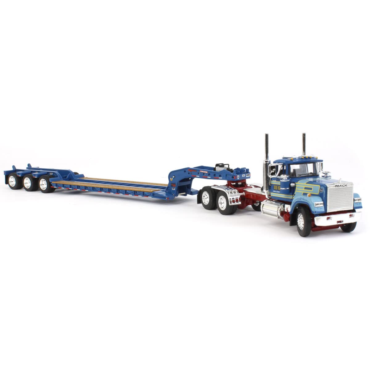 DCP 1/64 Mack Super-Liner Semi Truck w/Fontaine Magnitude Tri-Axle Lowboy Trailer Sid Kamp 60-1480
