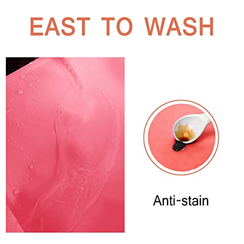 Silicone Placemats for Baby & Kids, Stain Resistant Non-Slip Toddler Food Mats Eating Table Mat with 2 Packs,Blue/Orange