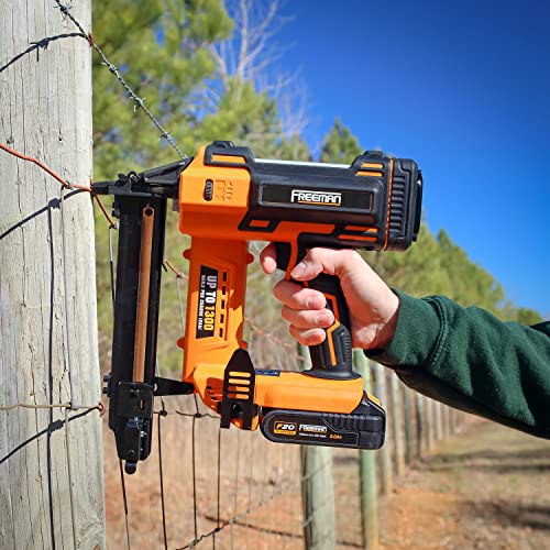 Freeman PE20VTFS16 20 Volt Cordless 16-Gauge 1" Fencing Stapler (Tool Only) β 1300 Shots per Charge