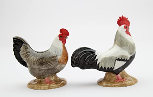 StealStreet SS-CG-20883 Painted Pair of Roosters Salt and Pepper Shakers Set, Black, 3 5/8" x 2 3/8" x 3 7/8"H