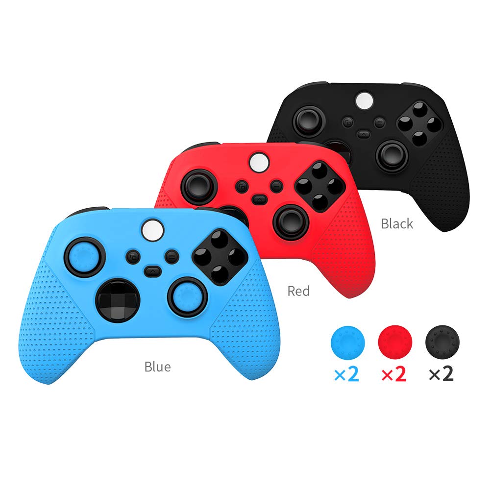 ECHZOVE Xbox Series X/S Controller Silicone Cover Case, Rubber Skin for Xbox Series X/S Controller with Thumb Grips - Blue