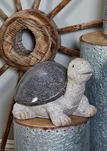 Deco 79 Polystone Turtle Decorative Garden Sculpture Indoor Outdoor Garden Statue, Outdoor Sculpture 13" x 12" x 10", White