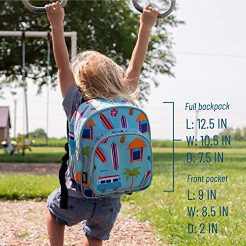 Wildkin 12 Inch Backpack Bundle with Insulated Lunch Box Bag (Surf Shack)