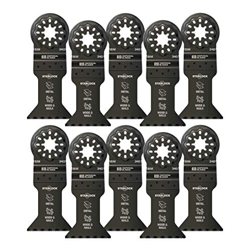 Starlock™ 1-3/4" Multi-Material Metal/Wood Oscillating Multi-Tool Blade, 10PC (Fits: Bosch and Fein. Also fits non-Starlock multi-tools: Milwaukee, Ridgid, Makita, Rockwell and more)