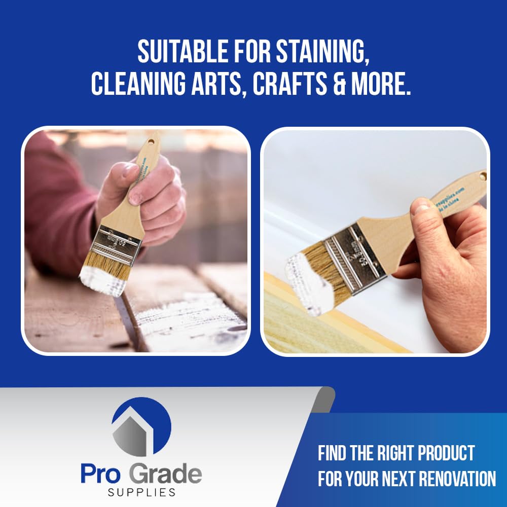 Pro Grade - Chip Paint Brushes - 12 Ea 2 Inch Chip Paint Brush Light Brown