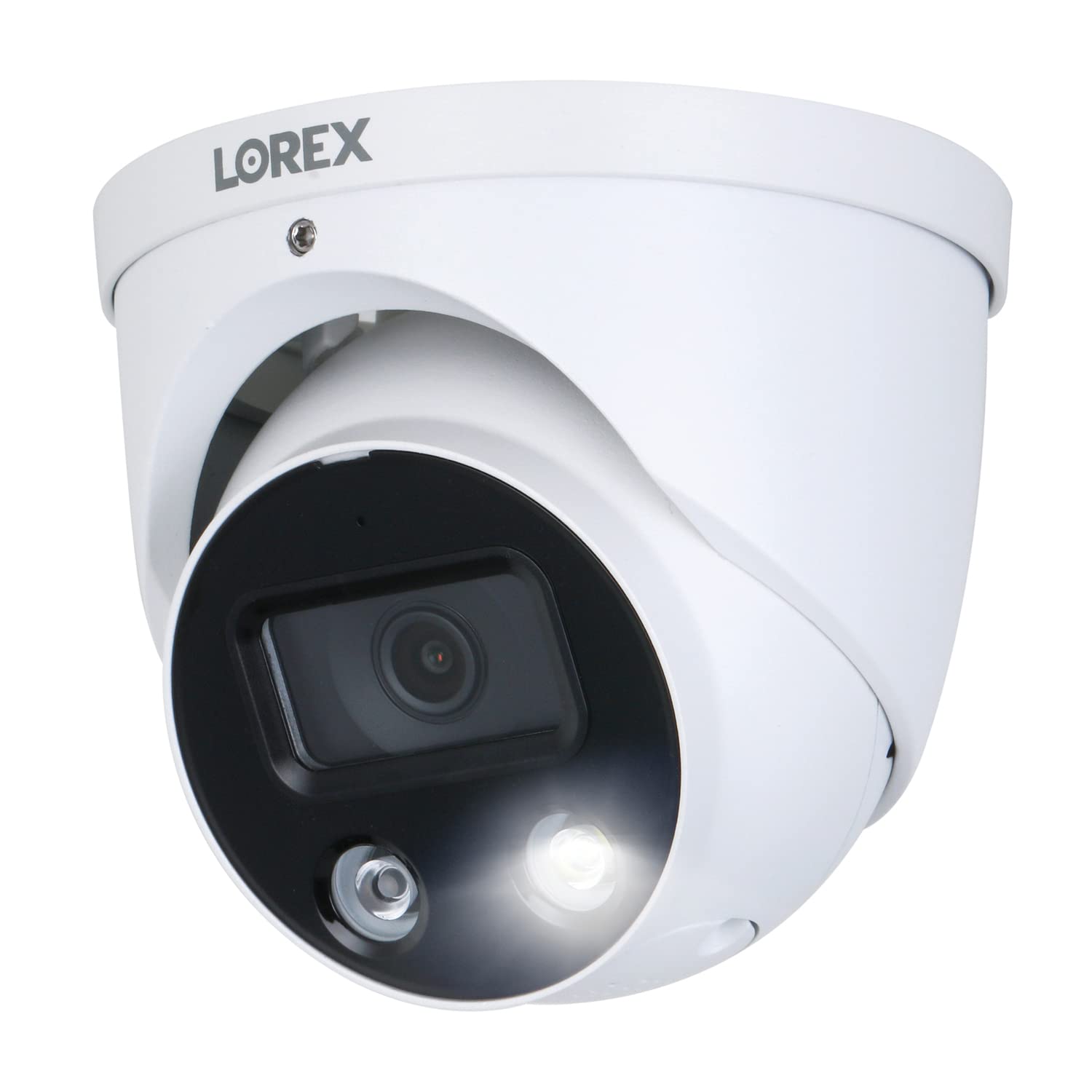 Lorex E893DD-E Indoor/Outdoor 4K Ultra HD Smart Deterrence IP Dome Camera with Smart Motion Detection Plus, 150ft Night Vision, CNV, 2.8mm, F2.0, IP67, Audio, White, Camera Only (M.Refurbished)