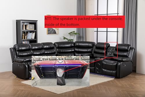 Kingway Inc Johnson Power Recliner Sectional Sofa, Brown