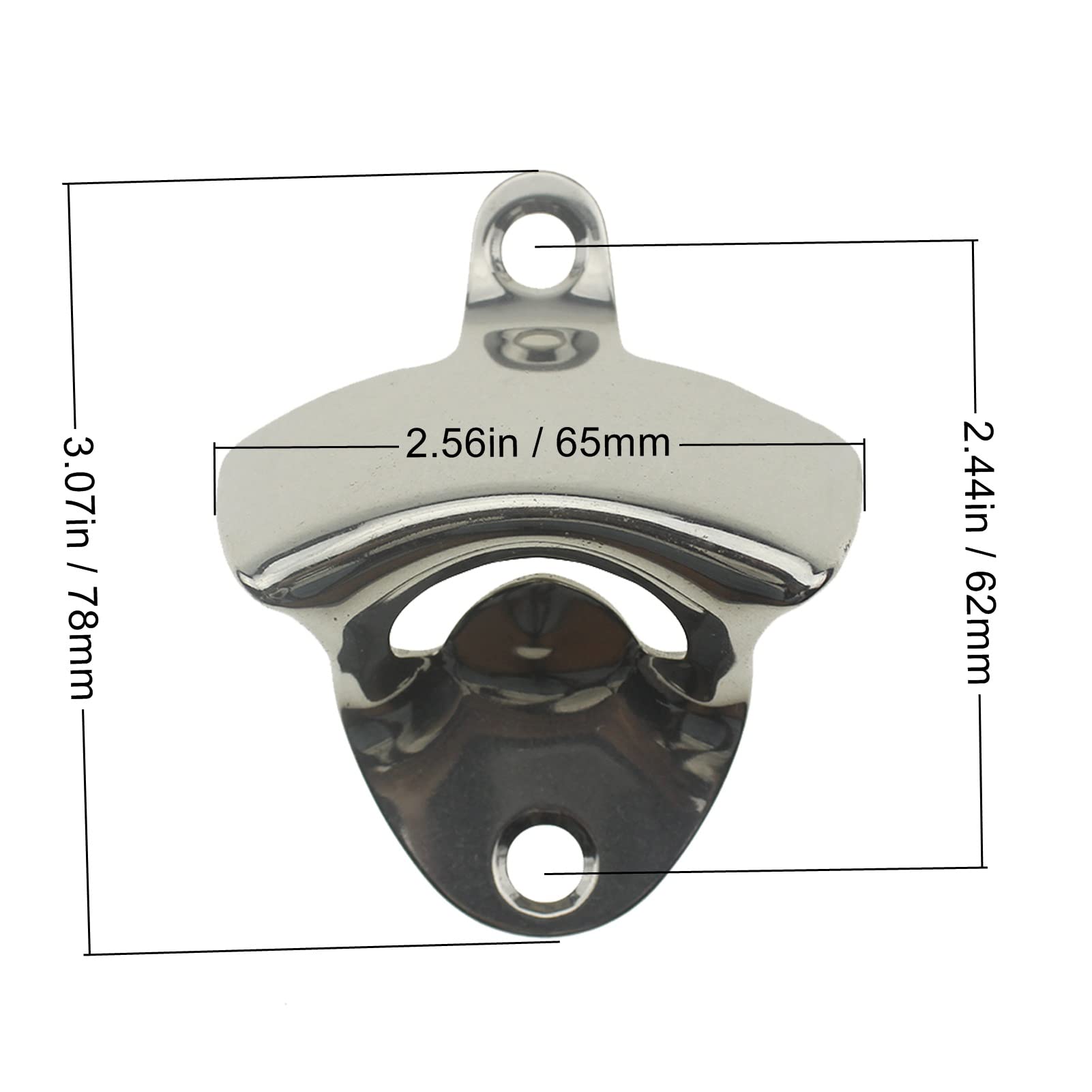 HAIICEN 3PCS Silver Stainless Steel Beer Bottle Opener Wall Mounted Bottle Cap Opener for Kitchen Home Bar Gifts