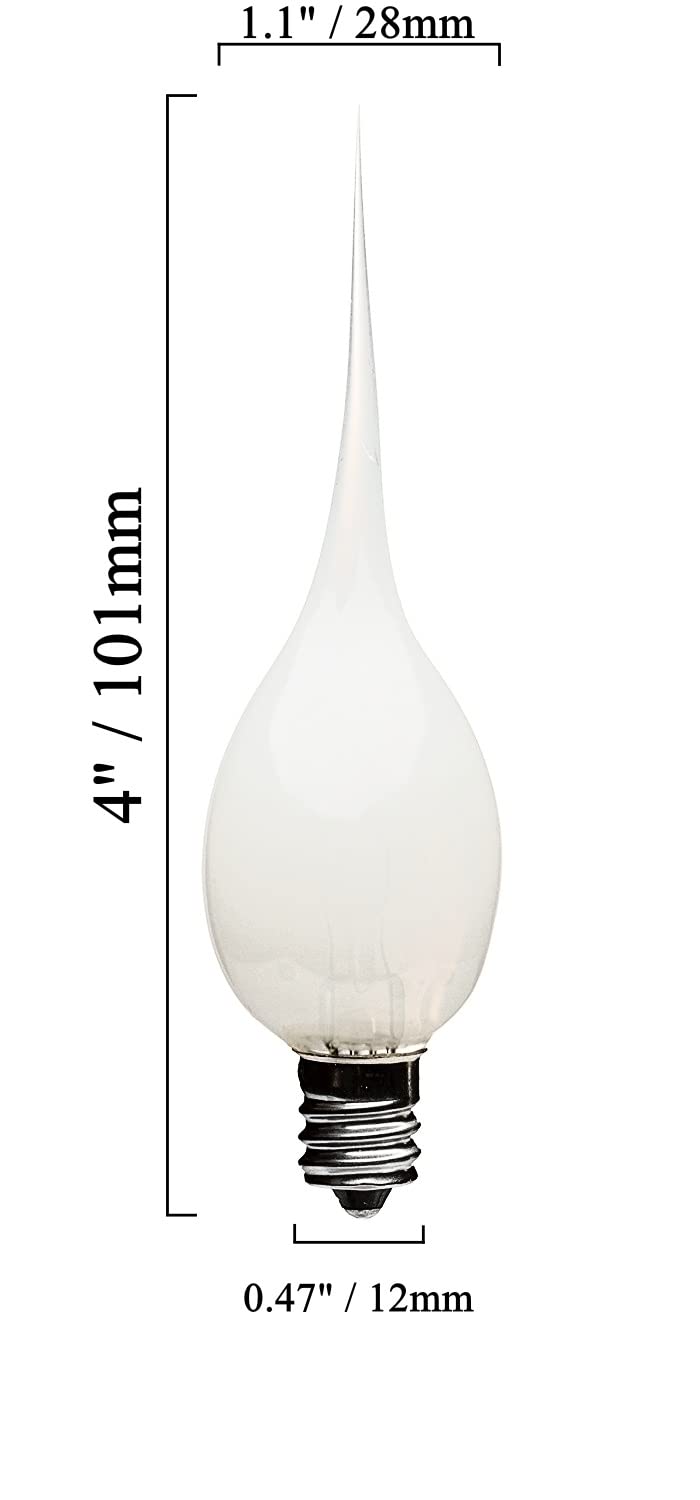 Creative Hobbies® Silicone Dipped, Country Style, Electric Candle Lamp Chandelier Light Bulbs, 7 Watt, Individually Boxed, Wholesale Pack of 10 Bulbs