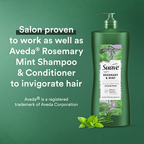 Suave Shampoo and Conditioner Set w/Rosemary and Mint - Invigorating Mint and Rosemary Shampoo and Conditioner for Soft & Shiny Hair, 28 Oz Ea (2 Piece Set)