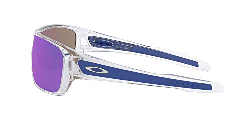 Oakley Men's OO9307 Turbine Rotor Rectangular Sunglasses, Polished Clear/Sapphire Iridium, 32 mm