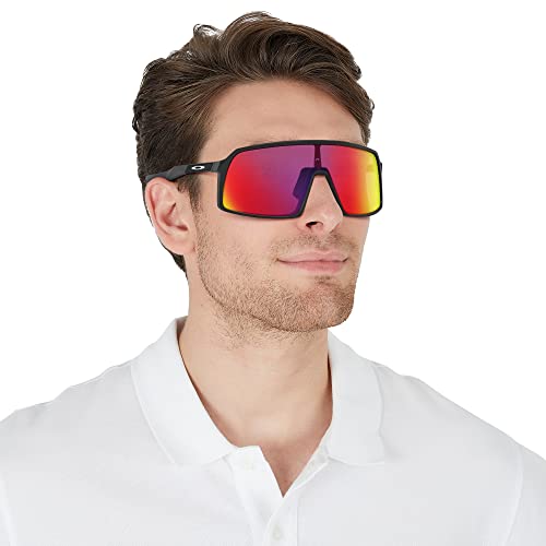 Oakley Men's OO9406 Sutro Rectangular Sunglasses, Matte Black/Prizm Road, 37 mm