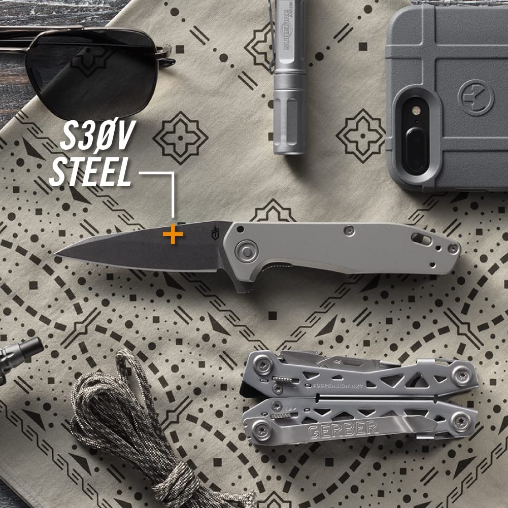 Gerber Gear Fastball - Folding Knife with Lock Release for EDC Gear - Flat Sage