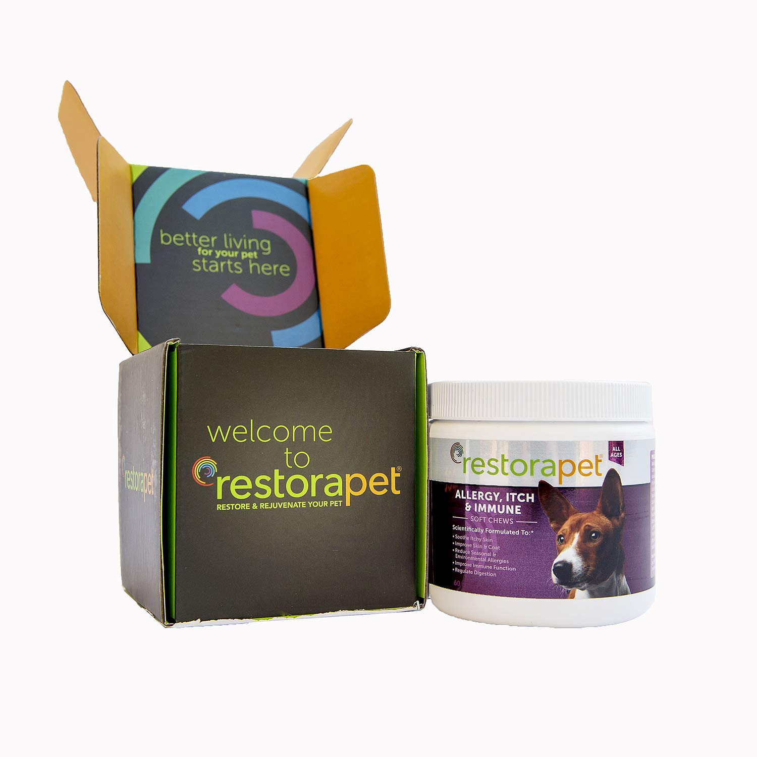 RestoraPet Allergy, Itch & Immune Soft Chews - Natural Supplement for Dogs - Support Immunity, Soothe Skin Irritation, Improve Coat Quality β with Lactoferrin, Colostrum & Omega 3-60 Bacon Chewables