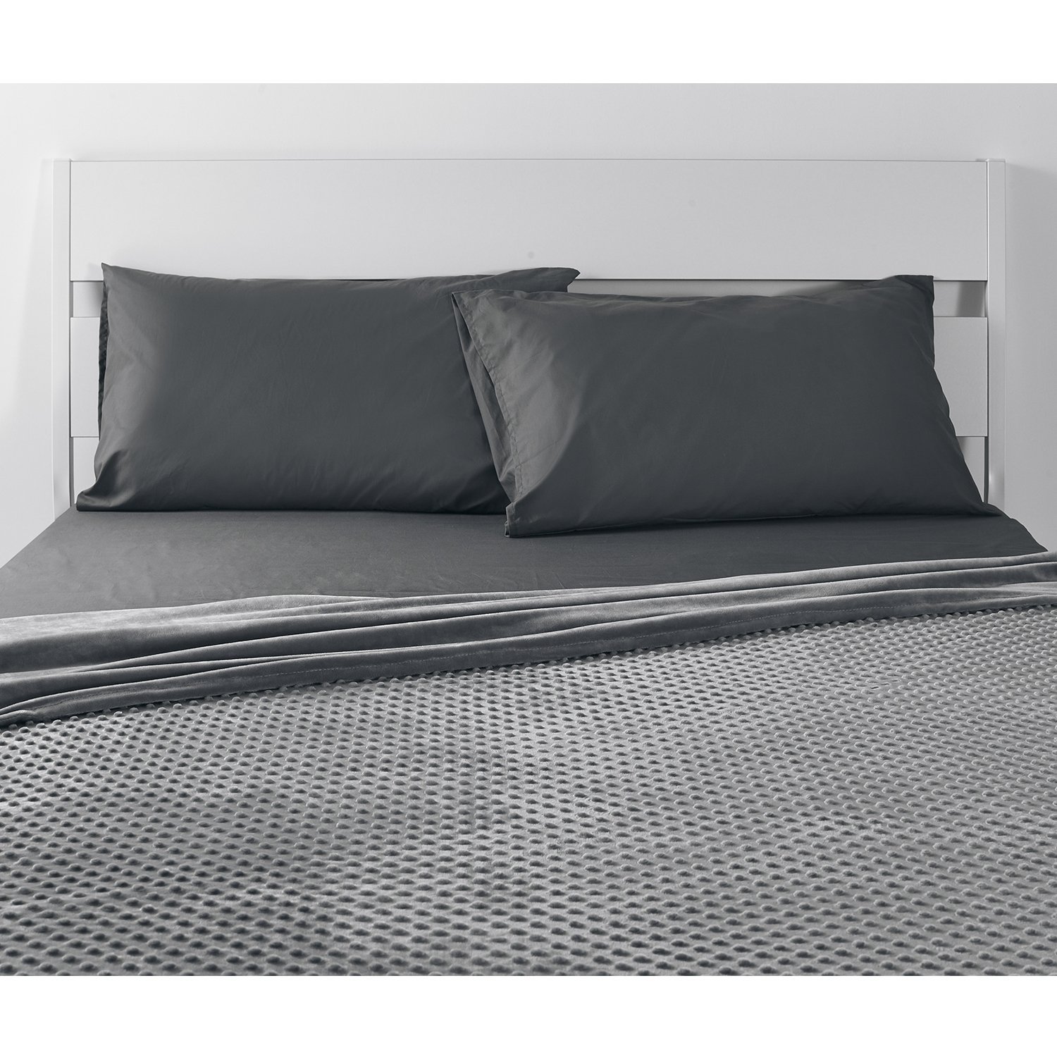 RelaxBlanket 60''x80'' Duvet Cover for Weighted Blanket | Premium Super Soft Minky Dot | Dark Grey