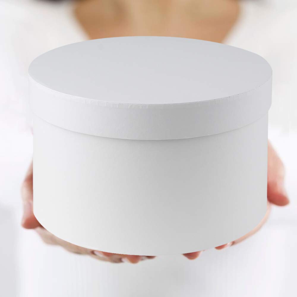 Round Gift Boxes with Lids Flower Boxes for Arrangements White Round Boxes Set of 4 Nesting Gift Boxes with Lids for Flowers Arrangements Empty, Bridesmaid, Proposal, Wedding, Birthday, Party Favor