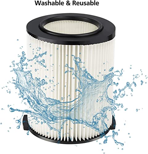iSingo VF4000 Standard Wet/Dry Vac Filter Compatible with Ridgid 72947 Wet Dry Vacs 5 to 20-Gal, Husky Vacs 6 to 9 Gal, Craftsman 17816 Vacuum, 2 Pack