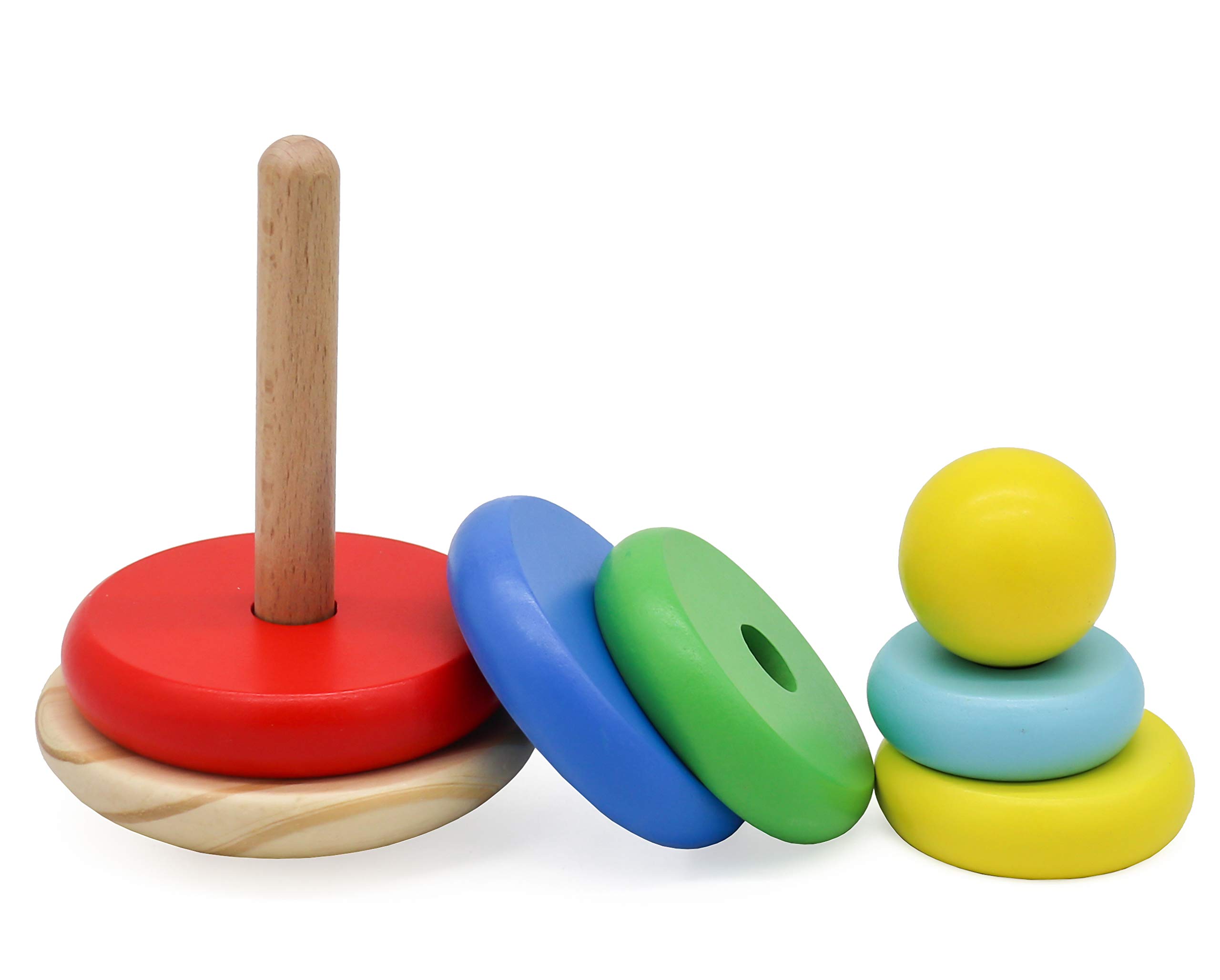 WALIKI Wooden Toy Pack for Kids | Pounding Bench, Shape Sorter Box & Rainbow Stacker | Montessori Developmental Toys for Toddlers & Preschoolers | Ages 2-5 | Educational Gift