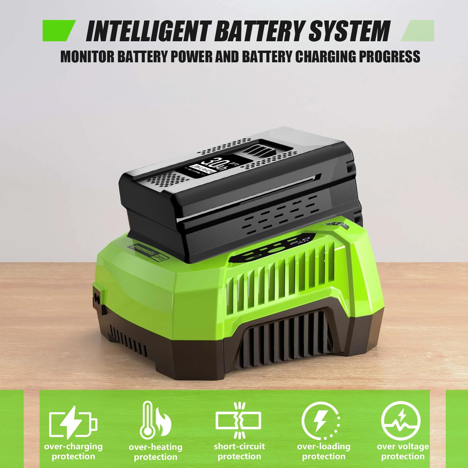 NEPOWILL 80V 3.0Ah Replacement Battery for Greenworks 80V Battery Max GBA80200 GBA80250 GBA80400 GBA80500, Compatible with Greenworks 80V Cordless Tools GCH8040 GST80320 ED80L00 BL80L00