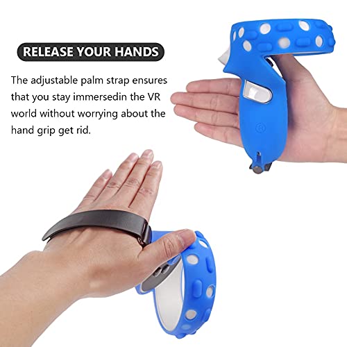 Davitu Electronics Video Games Replacement Parts & Accessories - 1 Pair Controller Protective Cover with Strap Handle Grip for Oculus Quest 2 VR Kit Protective Case Handle Grip - (Color: Red)