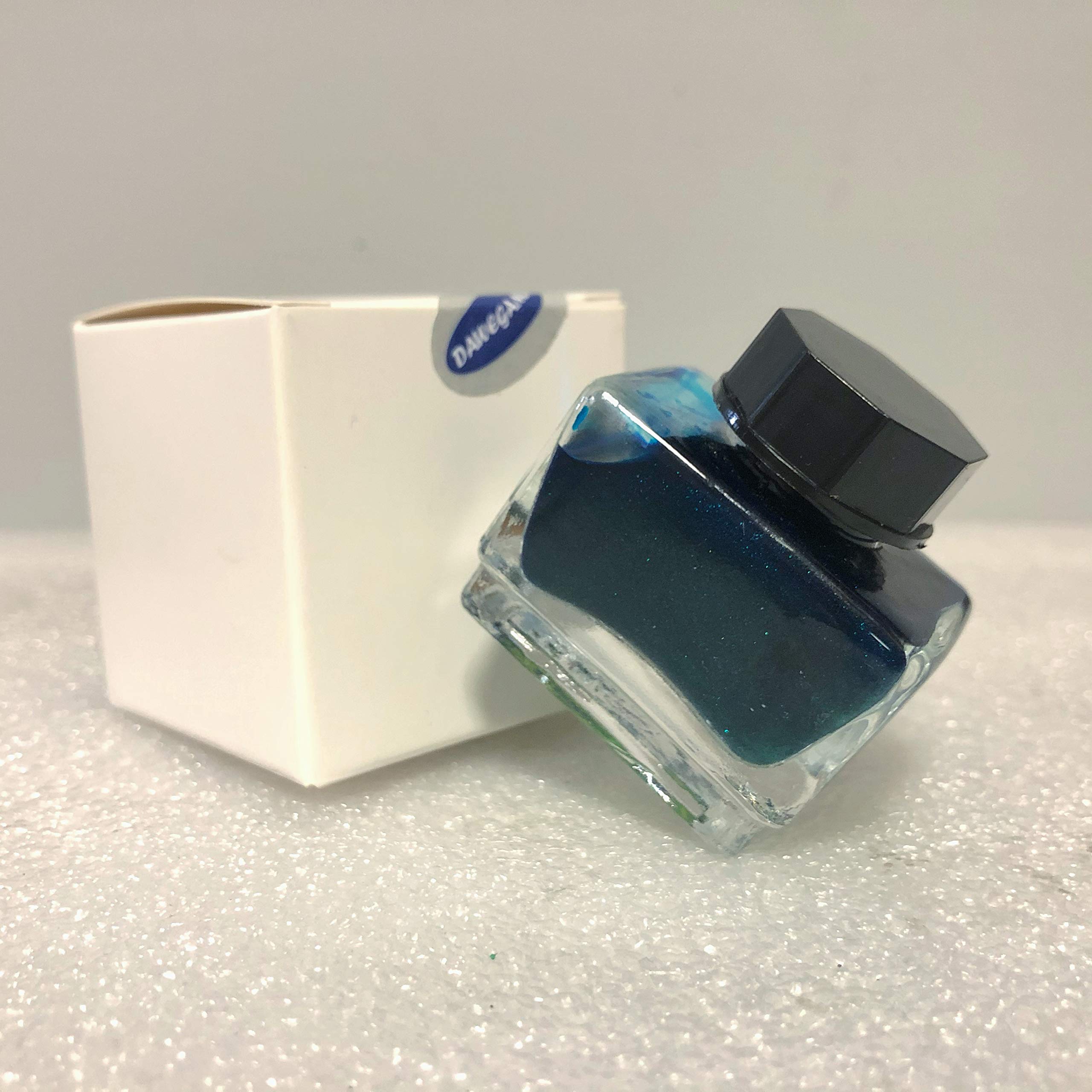 DAWEGAMA 15 Ml Small Square Bottle Gold Powder Colored Dip Pen Quill Pen Glass Pen Feather Pen Ink (Blue)
