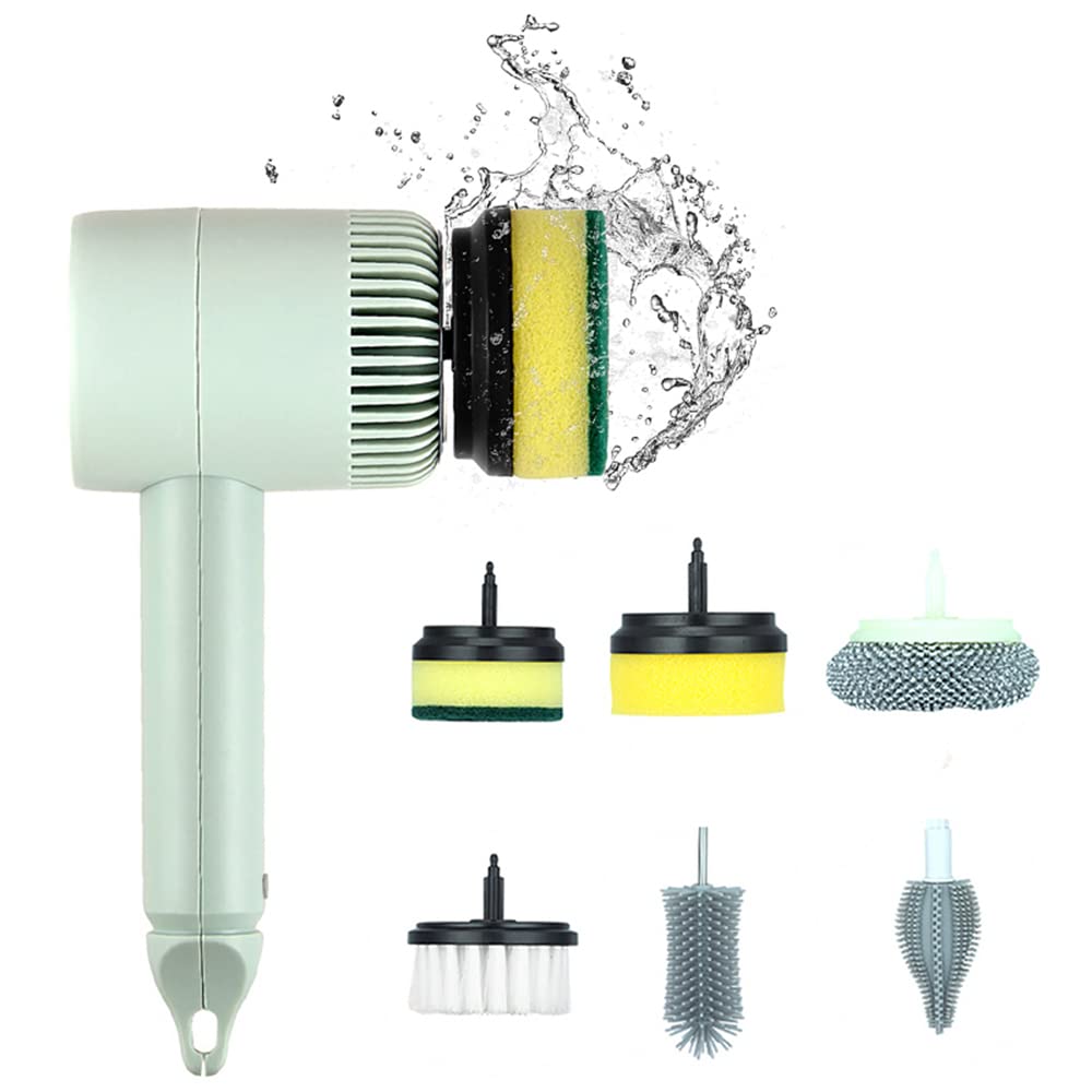 Electric Spin Scrubber, Cleaning Brush Multifunctional Household Brush Wire Kitchen Handheld, Household Cleaning Brush for Bathtub, Cars, Tile Floor, Kitchen, Window, Wall (8PCS)