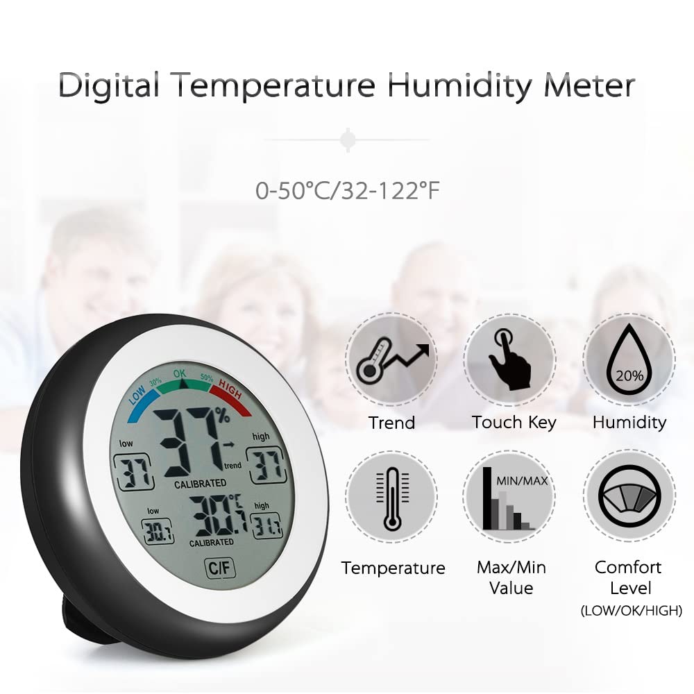LNYHLXS Digital Thermometer Hygrometer Temperature Humidity Meter Max Min Value Trend Display Temperature Humidity Meter