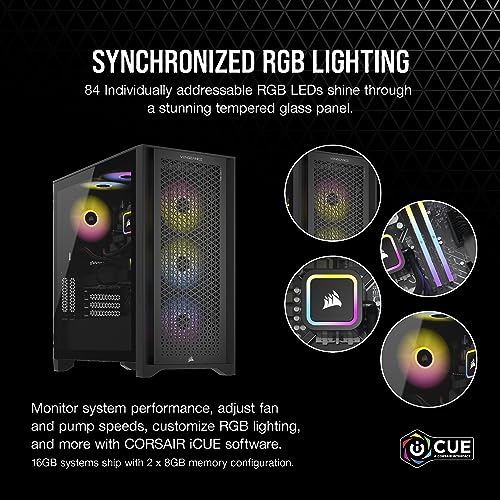Corsair Vengeance i7400 Series Gaming PC - Liquid Cooled Intel® Core™ i5 12600KF CPU - NVIDIA® GeForce RTX™ 4060 GPU - 1TB M.2 SSD - 16GB Vengeance RGB DDR4 Memory - Black
