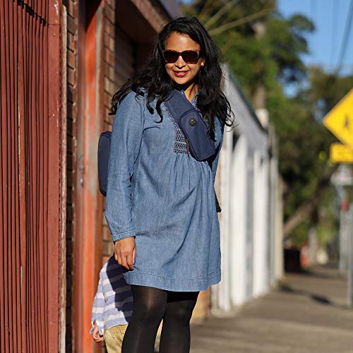 Diaper Bag, Shoulder Sling Backpack, Crossbody, Small to Medium, Unisex, Navy, with changing pad/mat, wipes dispenser and insulated milk bottle compartment