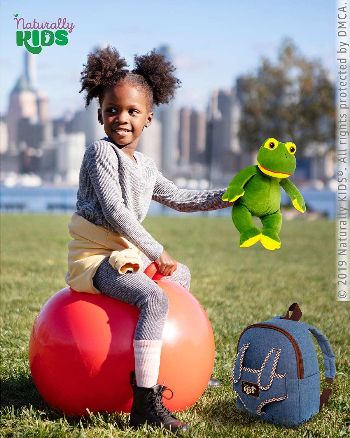 Frog Backpack for Toddler, Frog Toys for Kids 3-5, Frog Stuffed Animal