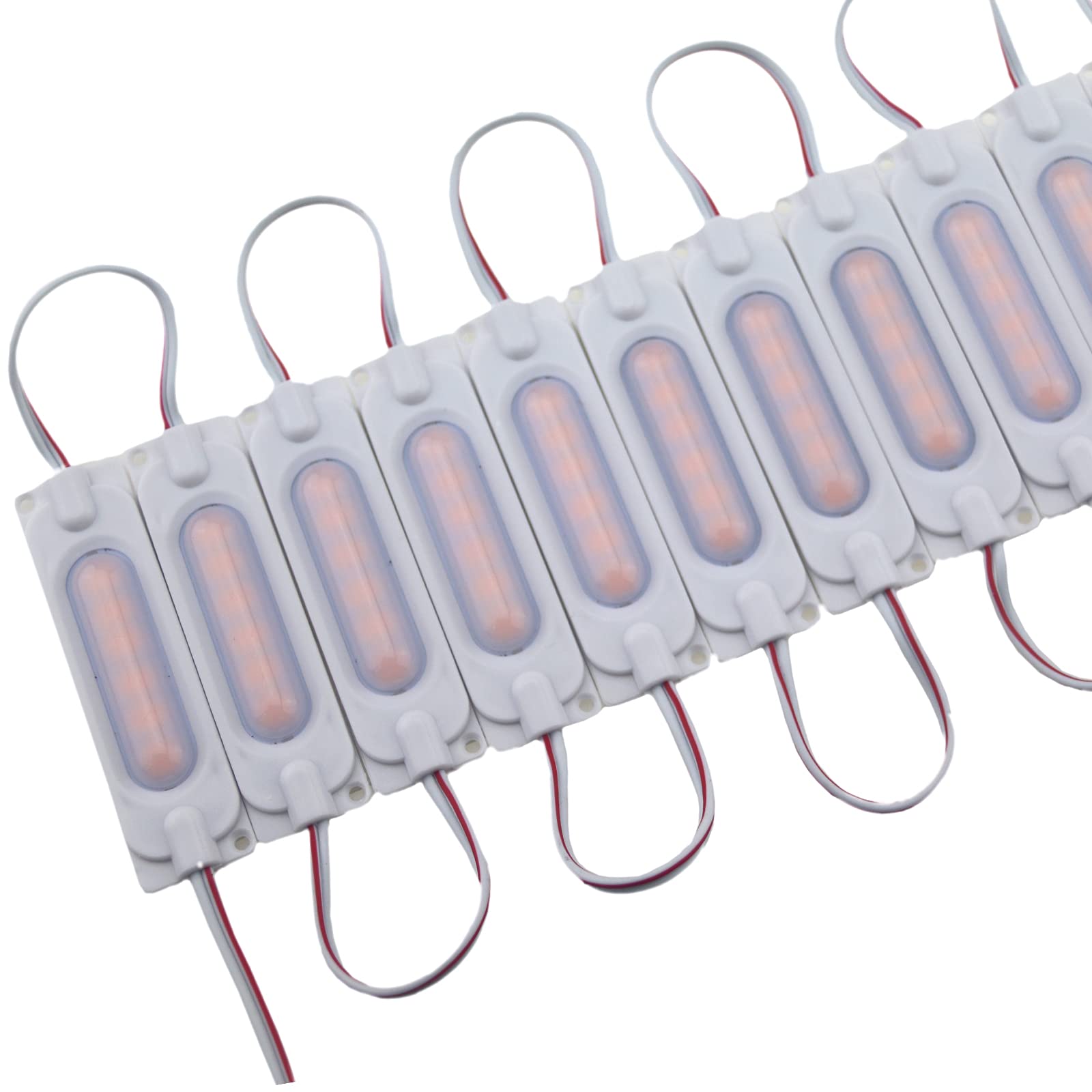 REXTiN Super Bright 200pcs 6 LED Module Lights for Letter Sign Advertising Signs 5050 led Sign Lights Waterproof with Tape Adhesive Backside (Warm White)