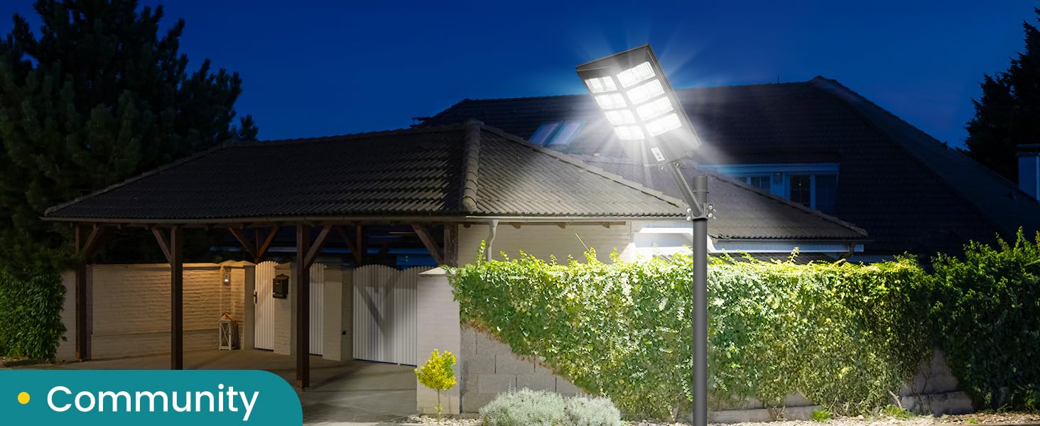 Lovus 3000W LED Solar Street Light Outdoor, 300000LM Commercial Solar Flood Security Light Dusk to Dawn with Motion Sensor, 6000K Solar Parking Lot Lights for Wall, Pole, ST1000-086