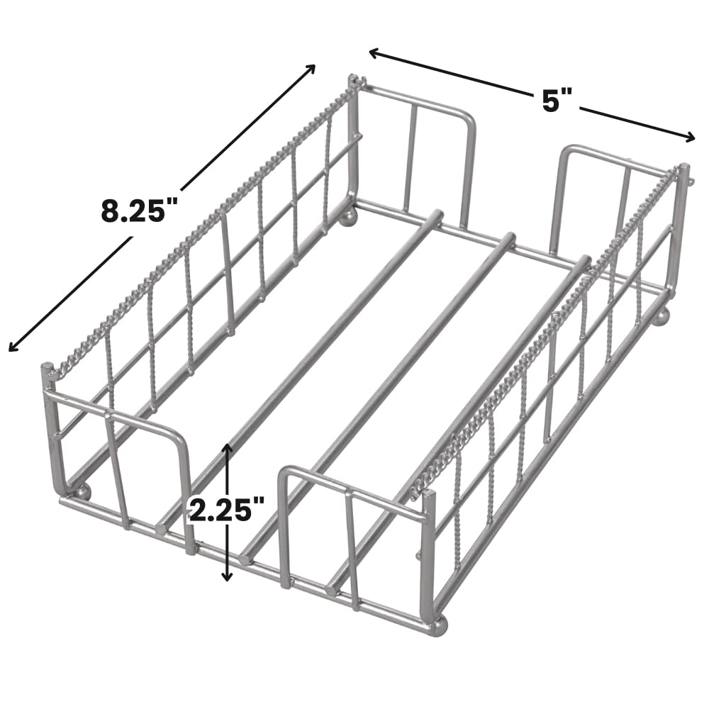Elegant Silver Guest Towel Caddy - 8.25"H x 5"W x 2.25"D (1 Pc.) - Space-Saving, Premium Metal Design - Perfect for Events