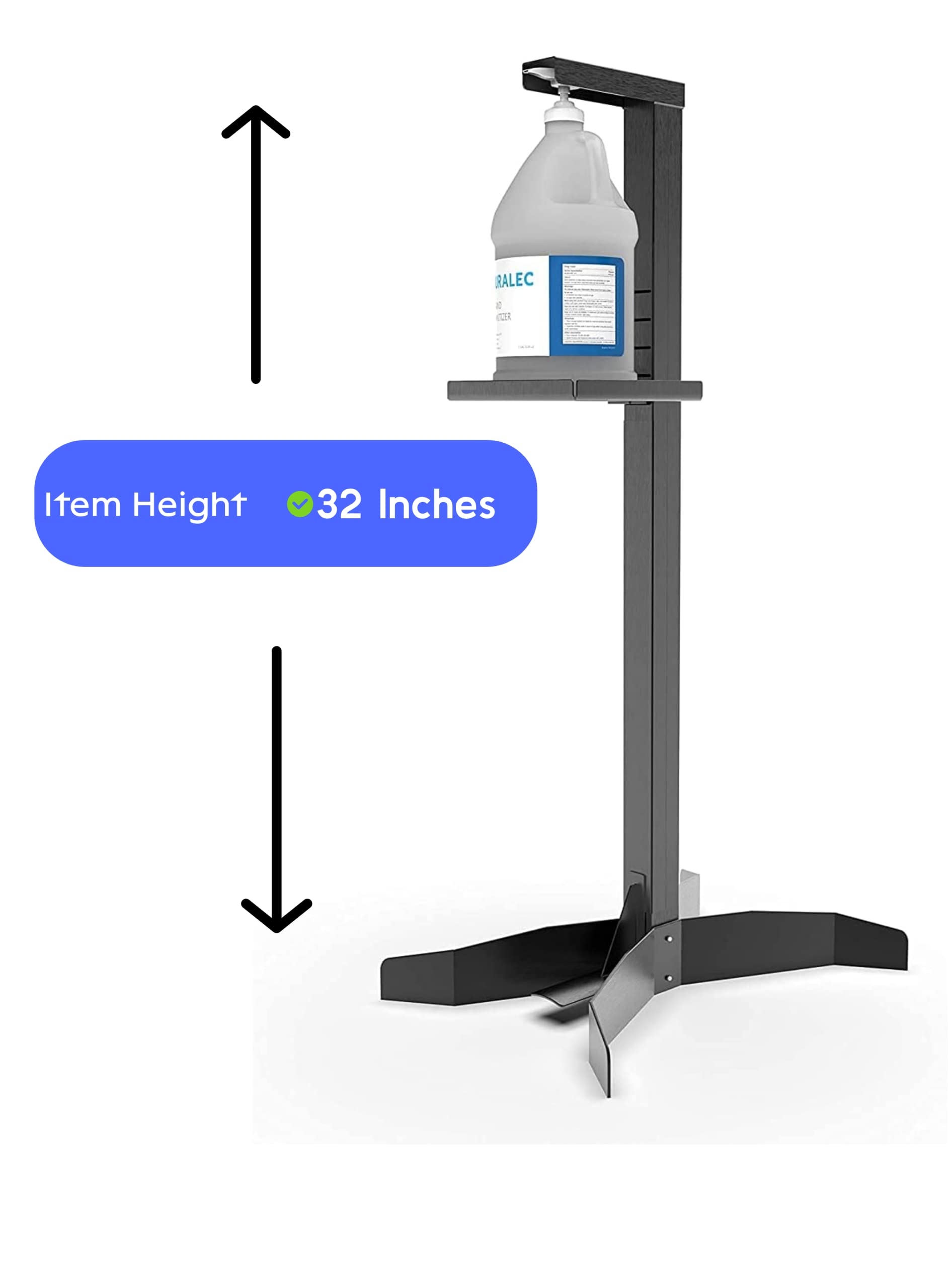 Duralec Foot Operated Hand Sanitizer Stand, Freestanding Fully Adjustable Hand Sanitizing Station for Commercial and Industrial Use
