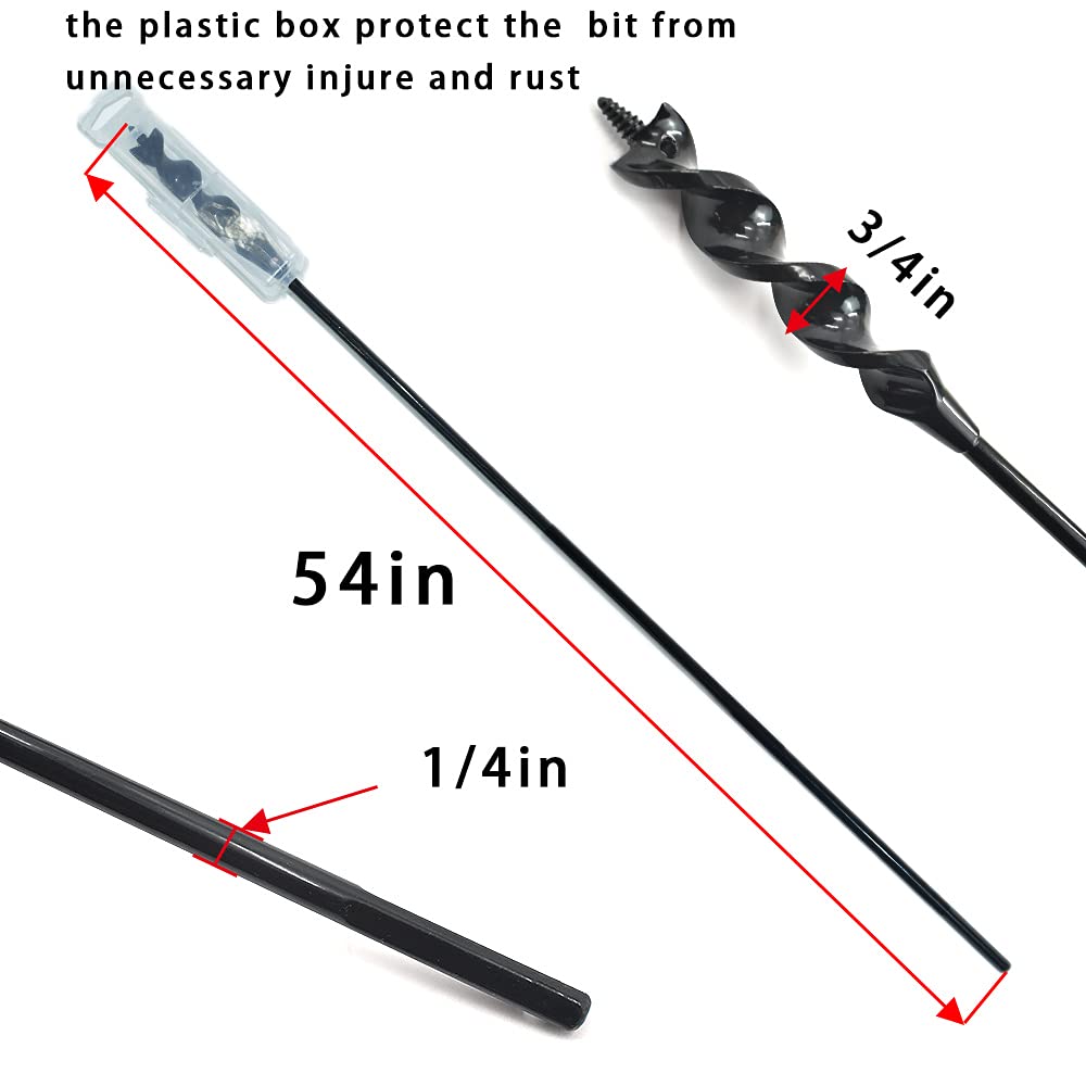 HANSHAN Flexible Installer Drill Bit Fish Bit for Pulling Wire Through Tight Spaces with Minimal Damage 3/4-Inch by 54-Inch