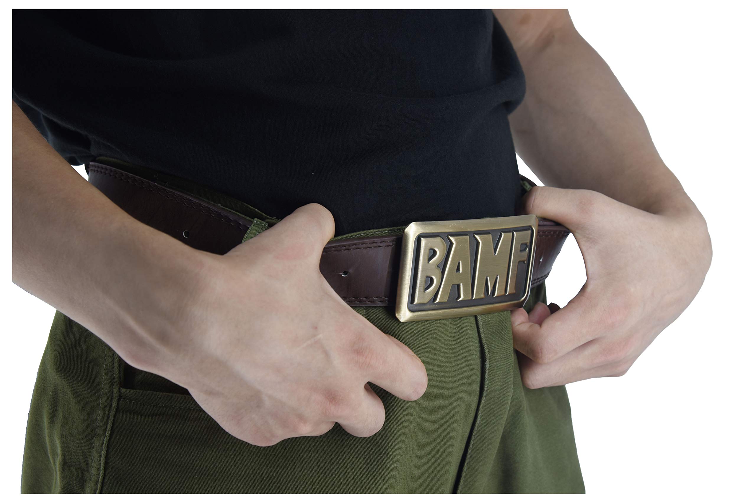 DAZCOS Adjustable Brown Cosplay Belt with Bronze (Brown Style1)