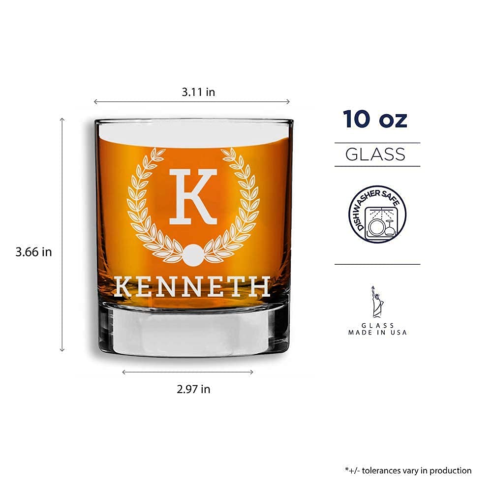 Froolu Customized Whiskey Gifts for Men - Personalized Scotch Glass Gift Set with Box - Engraved Wisky Rocks Glasses for Boyfriend, Husband, Dad - Valentine's, Birthday, Anniversary.