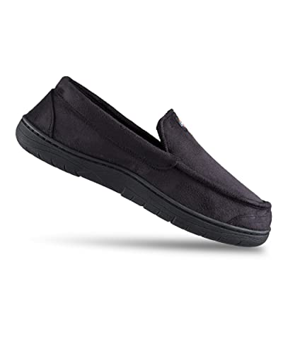 Dickies Men's Venetian Slipper, Black Microsuede, Large