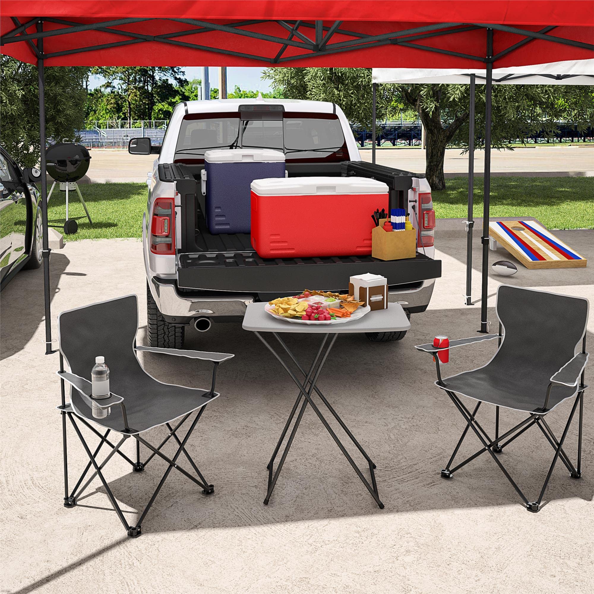 COSCO Multi-Purpose, Adjustable Height Personal Folding Activity Table, 1 Pack, Gray