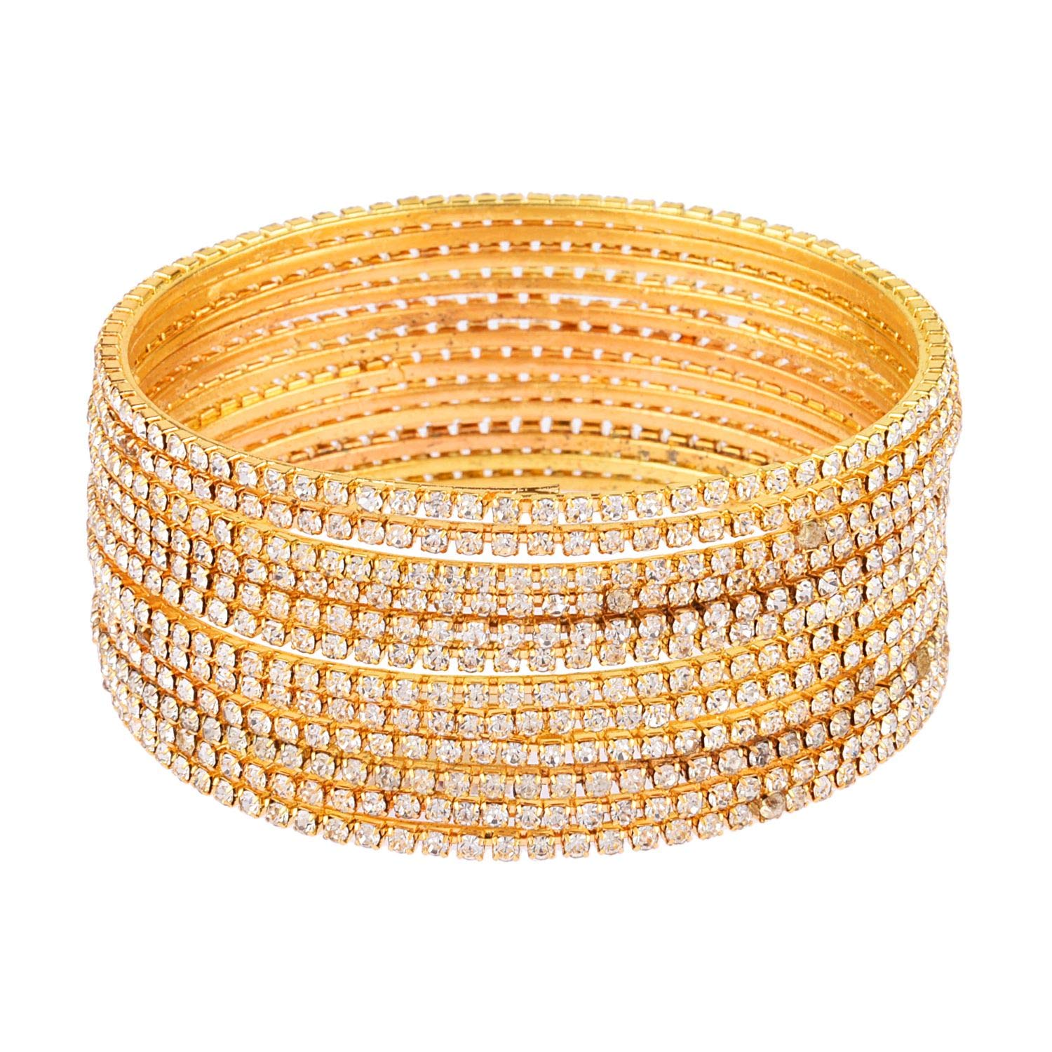 Efulgenz Indian Bangle Rhinestone CZ Crystal Wedding Bridal Bracelet Jewelry for Women